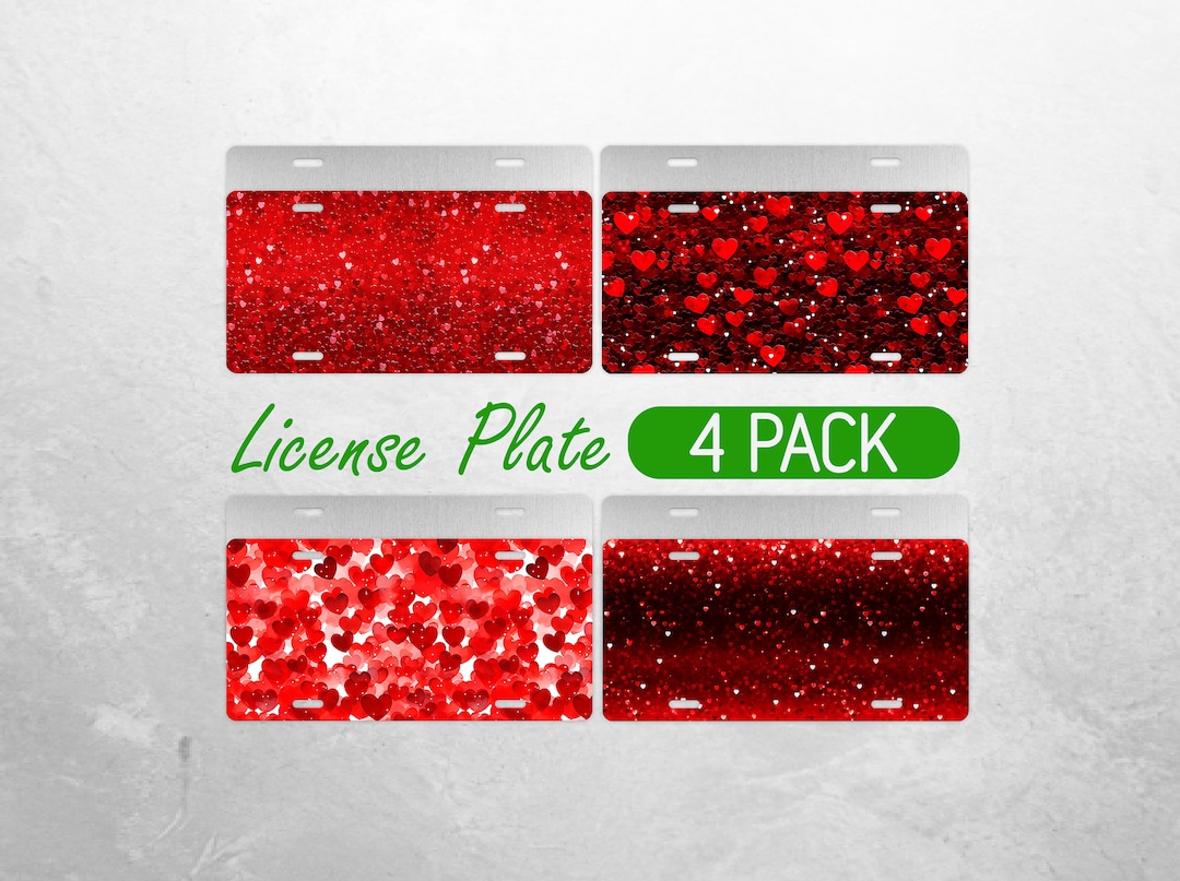 Valentine Hearts License Plate PNG Valentines Day License Plate Design ...