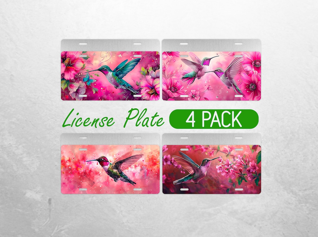 Pink Hummingbird License Plate PNG Humming Bird License Plate Design ...