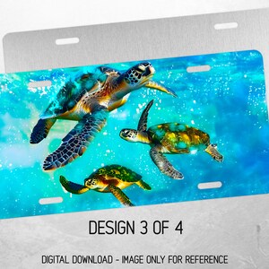 3D Sea Turtle License Plate PNG Ocean Seashells License Plate Design ...