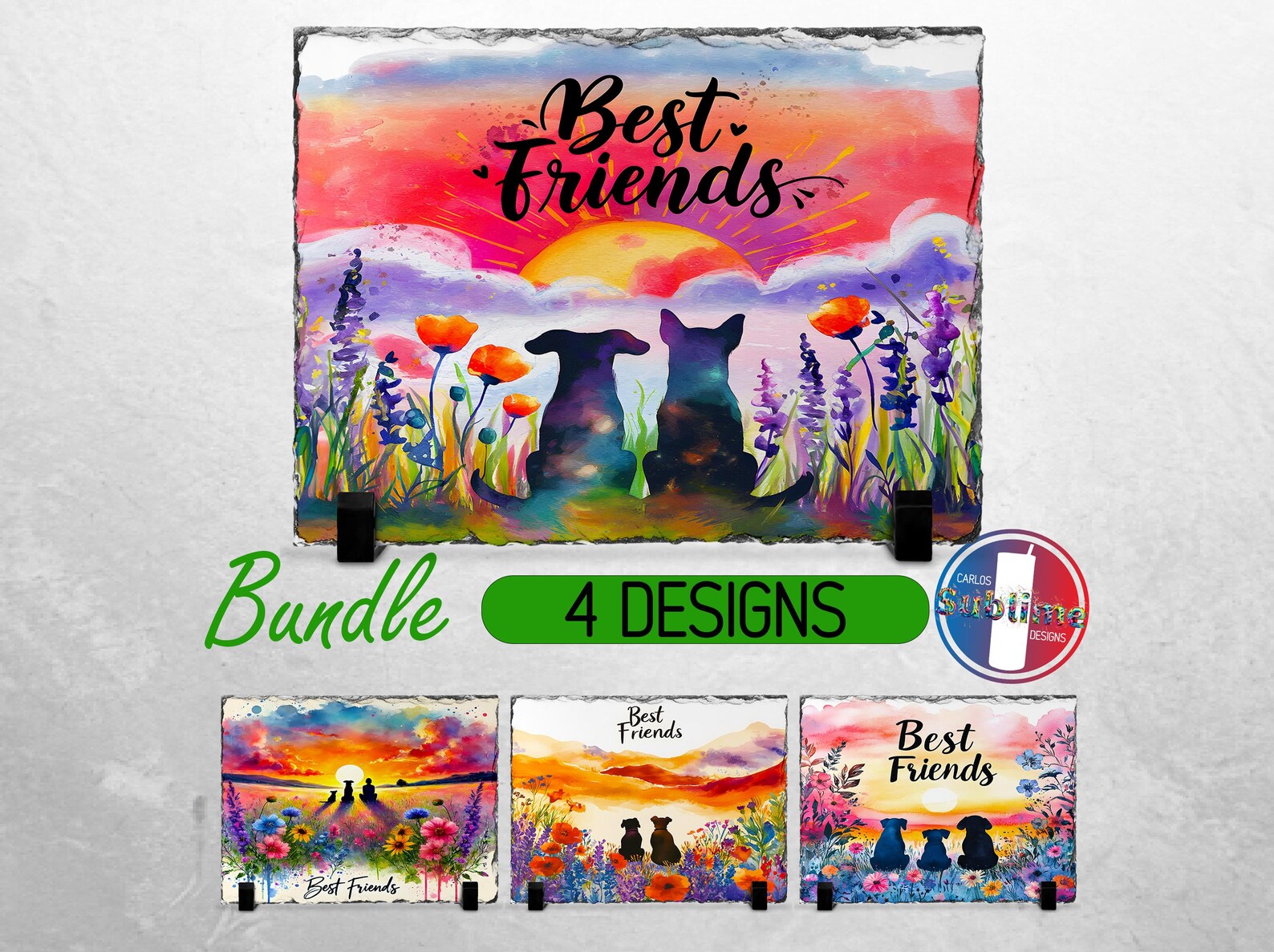 Dog Best Friends Slate PNG Pet Dog Slate File Bundle Sublimation ...