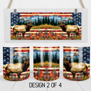 Bull Elk Mug Wrap PNG Deer Hunting 11oz and 15oz Mug Sublimation Design ...
