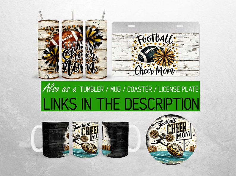 Cheer Football Mom Mug Wrap PNG Bundle Cheer Mom of Both 11oz and 15oz ...