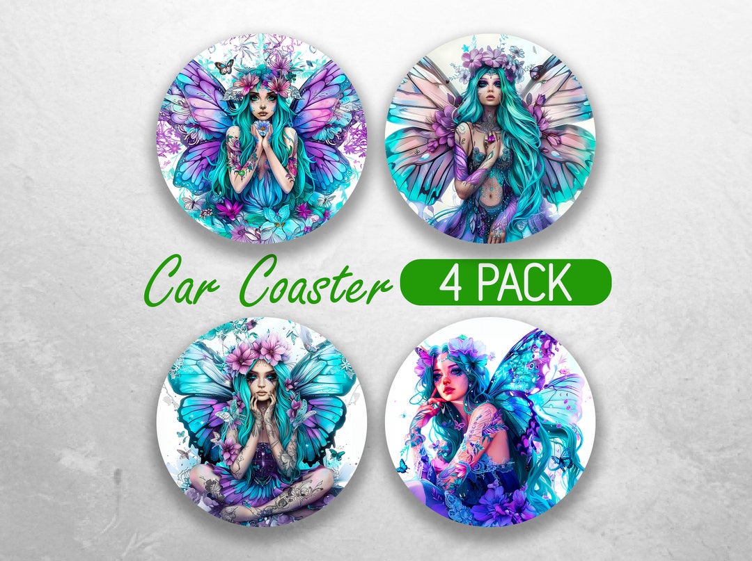 Enchanted Fairy Car Coaster PNG Whimsical Goth Car Coaster Sublimation ...
