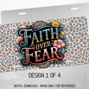 Faith Over Fear License Plate PNG Bundle Christian License Plate Design ...