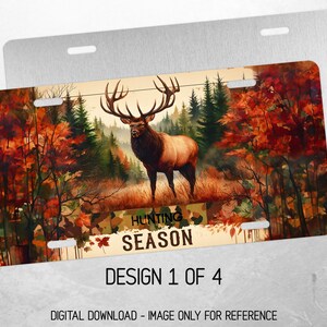 Camo Deer License Plate PNG Elk Hunting Season License Plate Design ...