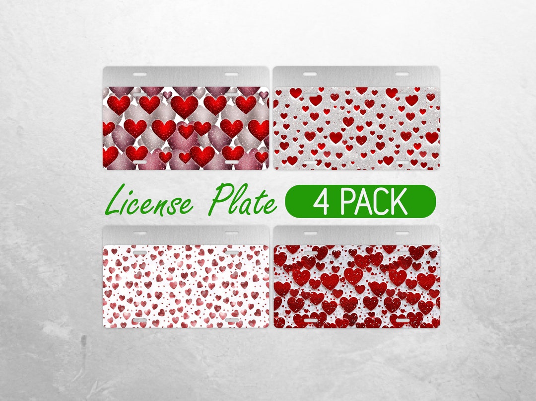 Valentine Hearts License Plate PNG Valentines Day License Plate Design ...