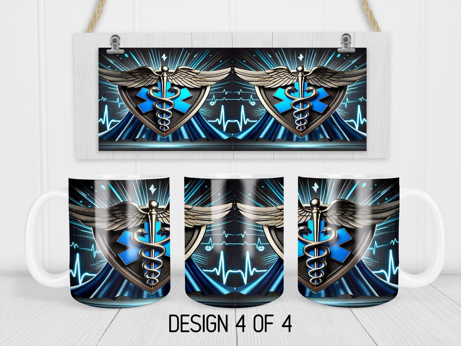 Super Hero First Responder Mug Wrap Bundle Caduceus Medical Mug PNG ...