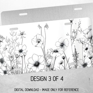 Wildflower License Plate PNG Floral Spring License Plate Design Add ...