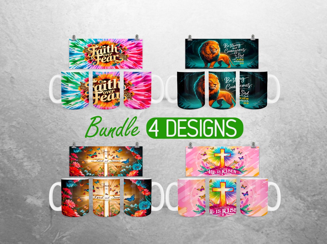 Faith Christian Mug Wrap PNG Bible Verse 11oz and 15oz Mug Sublimation ...
