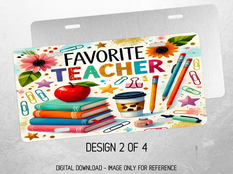 School Teacher License Plate PNG Bundle Favorite Teacher Appreciation ...