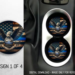 Police Car Coaster PNG Bundle Police Officer Car Coaster Sublimation ...