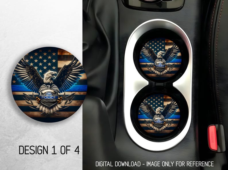 Police Car Coaster PNG Bundle Police Officer Car Coaster Sublimation ...
