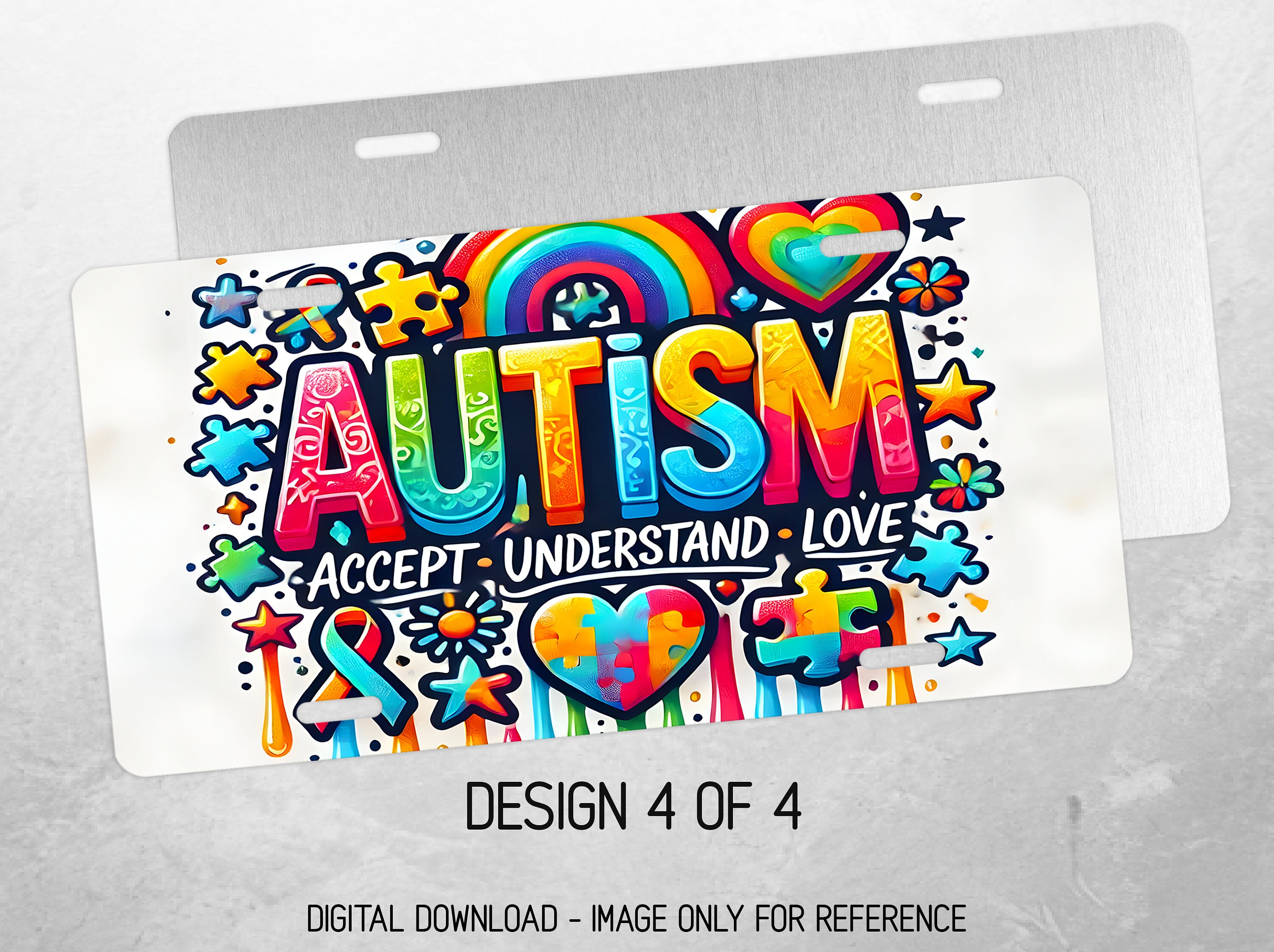Autism License Plate PNG Bundle Autism Awareness License Plate Design ...