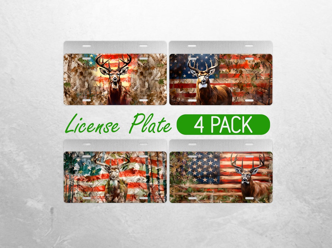 Deer in Forest License Plate PNG American Deer Hunting License Plate ...