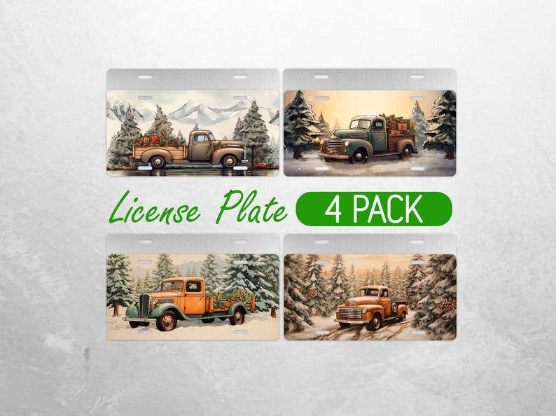 Christmas License Plate PNG Bundle Truck License Plate Design - Etsy