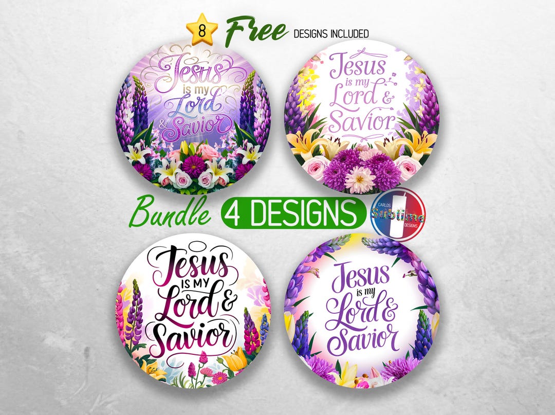 Christian Jesus Car Coaster PNG Bundle Religious Faith Car Coaster ...