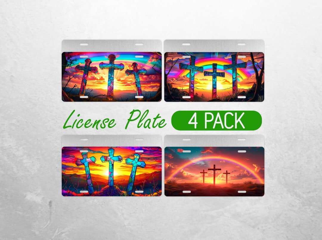 Religious Christian License Plate PNG Cross Faith License Plate Design ...