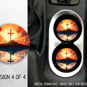 Bible Cross Car Coaster PNG Jesus He is Risen Car Coaster Sublimation ...