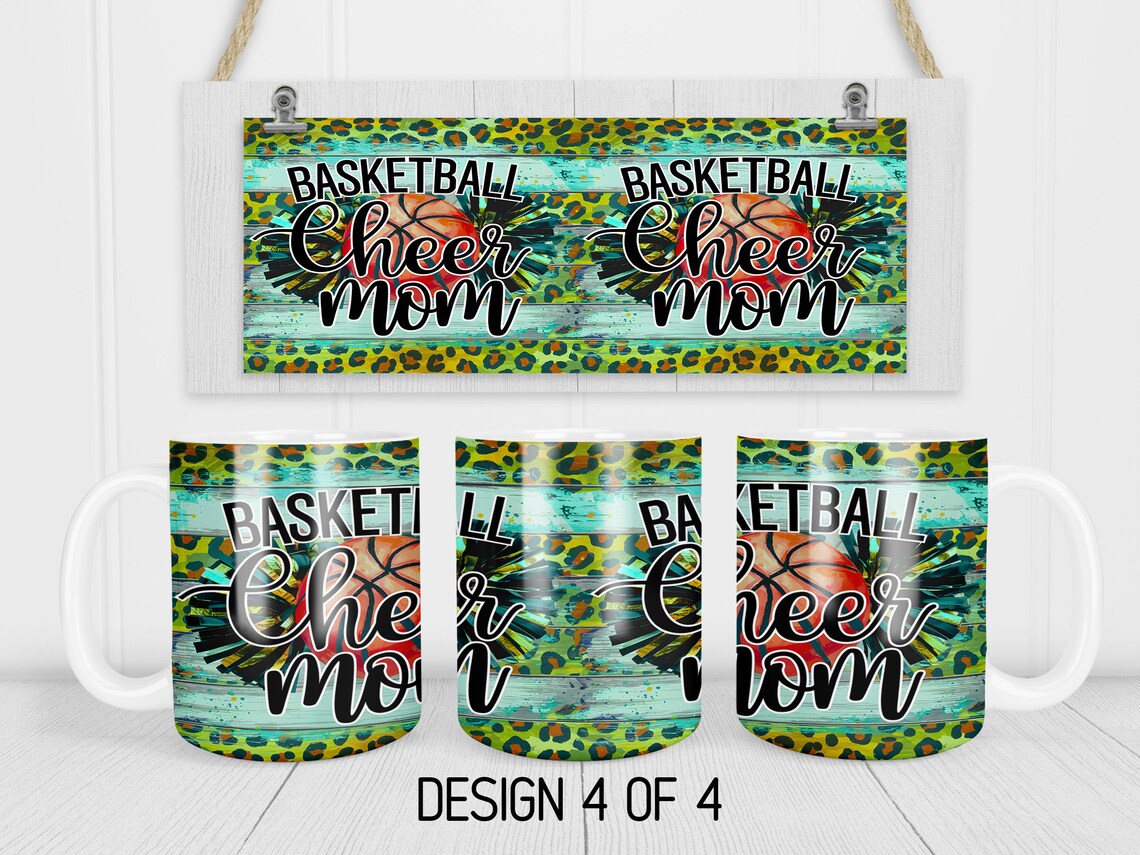 Cheer Basketall Mom Mug Wrap PNG Bundle Cheer Mom of Both 11oz and 15oz ...