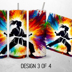 Watercolor Karate Tumbler Wrap 20oz Bundle Martial Arts Sport Tumbler ...