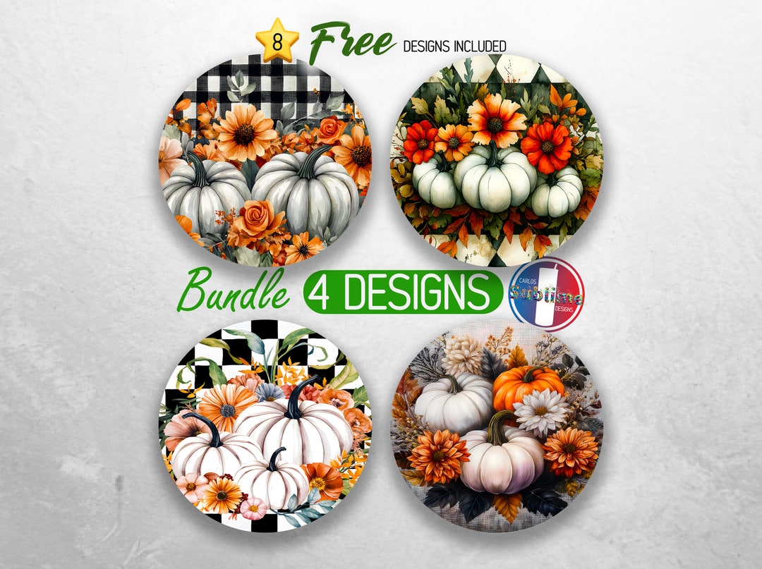 Pumpkin Fall Car Coaster PNG Bundle Country Fall Coaster Png ...