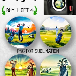 Sunrise Golf Car Coaster PNG Bundle Golf Player Car Coaster Sublimation ...