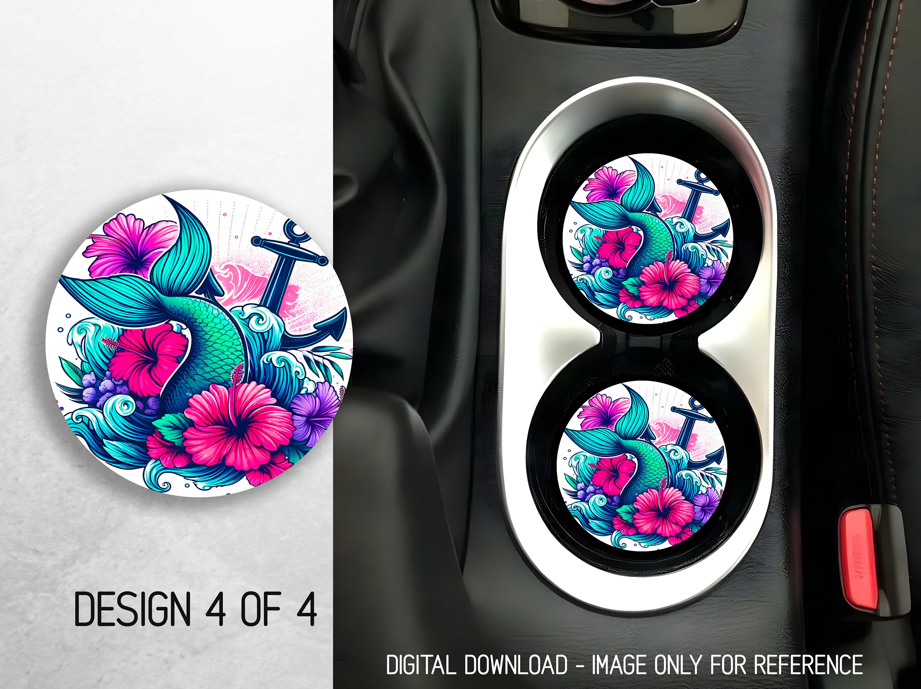 Mermaid Car Coaster PNG Mermaid Tails Underwater Car Coaster ...