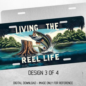 Living the Reel Life Fishing License Plate PNG Crappie Fish License ...