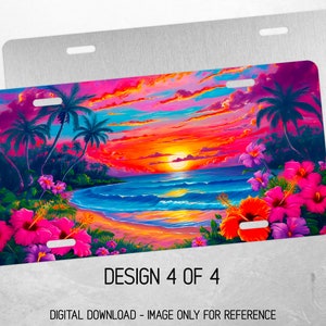 Beach Sunset License Plate PNG Ocean Summer License Plate Design ...