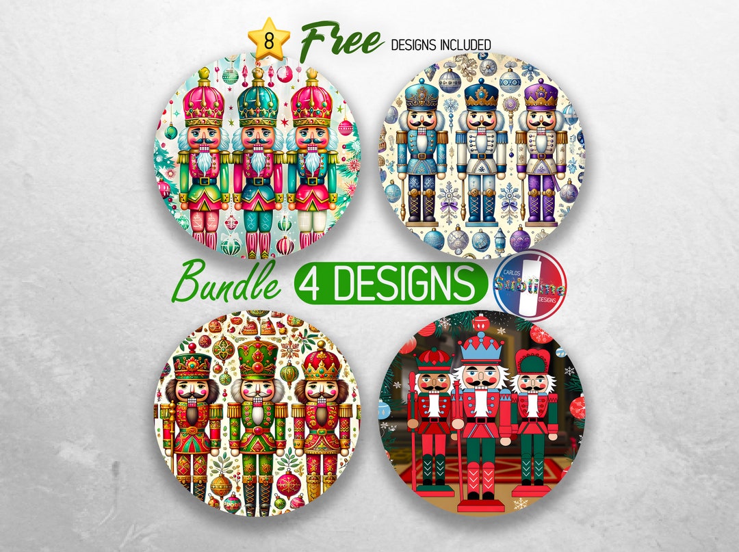Nutcracker Car Coaster PNG Bundle Christmas Nutcracker Coaster Png ...