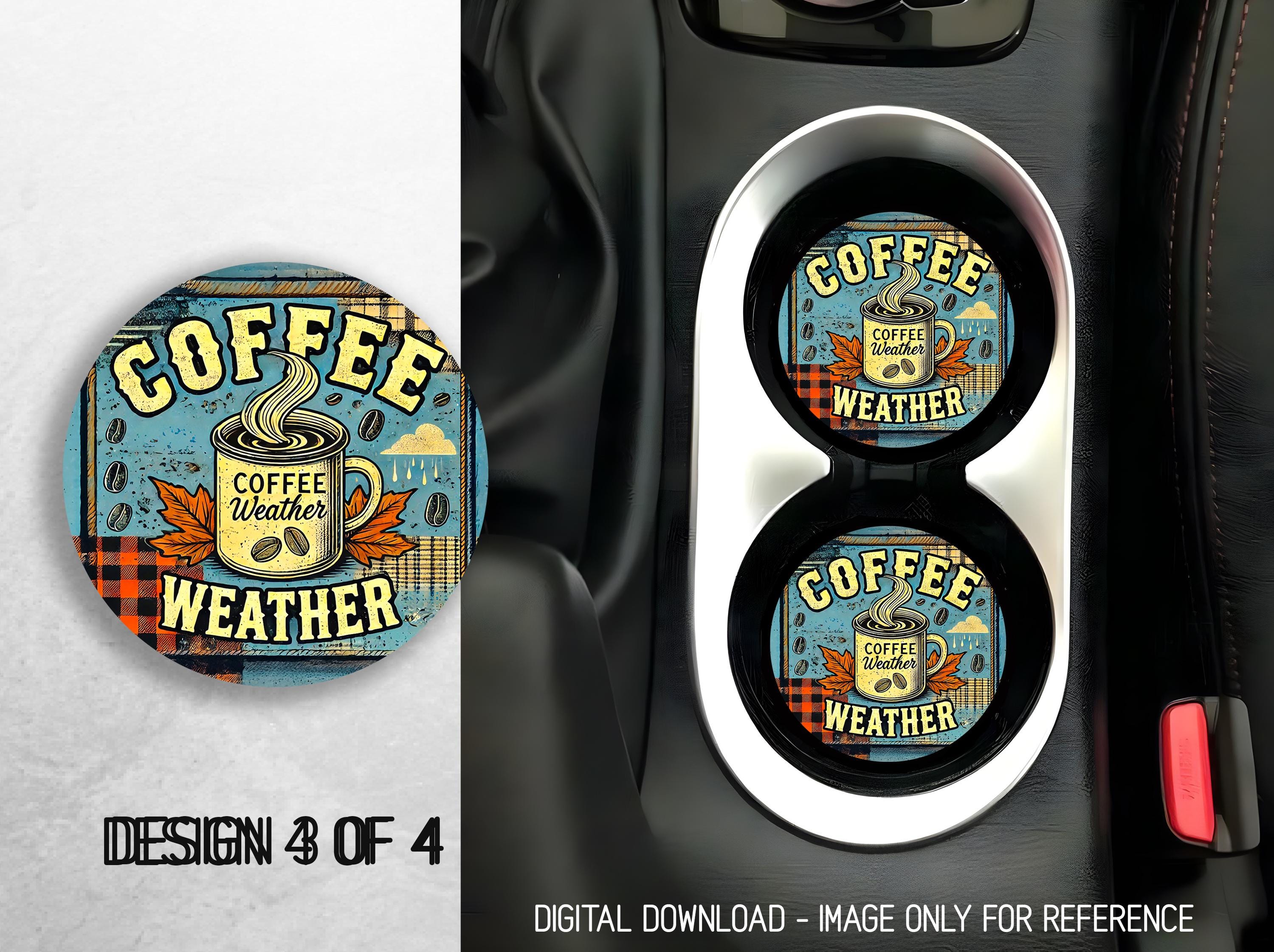 Coffee Weather Car Coaster PNG Bundle Leopard Print Coffee Lover ...