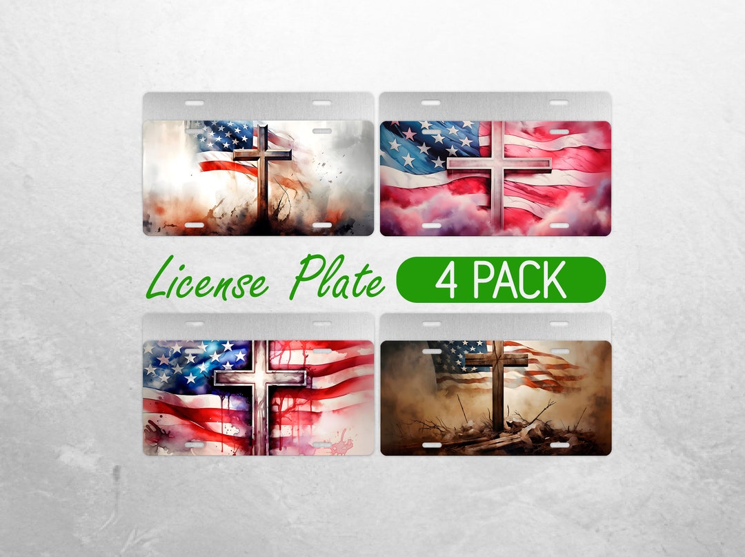 Christian Cross License Plate PNG American Flag License Plate Design ...