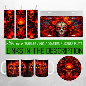 Flame Skull Car Coaster PNG Melted Skulls Car Coaster Sublimation ...