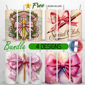 1st Grade Teacher Tumbler Wrap Bundle Coquette First Grade 20oz Tumbler ...