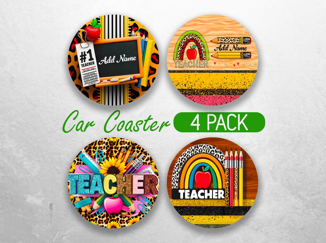 School Teacher Car Coaster PNG Personalized Teacher Car Coaster ...
