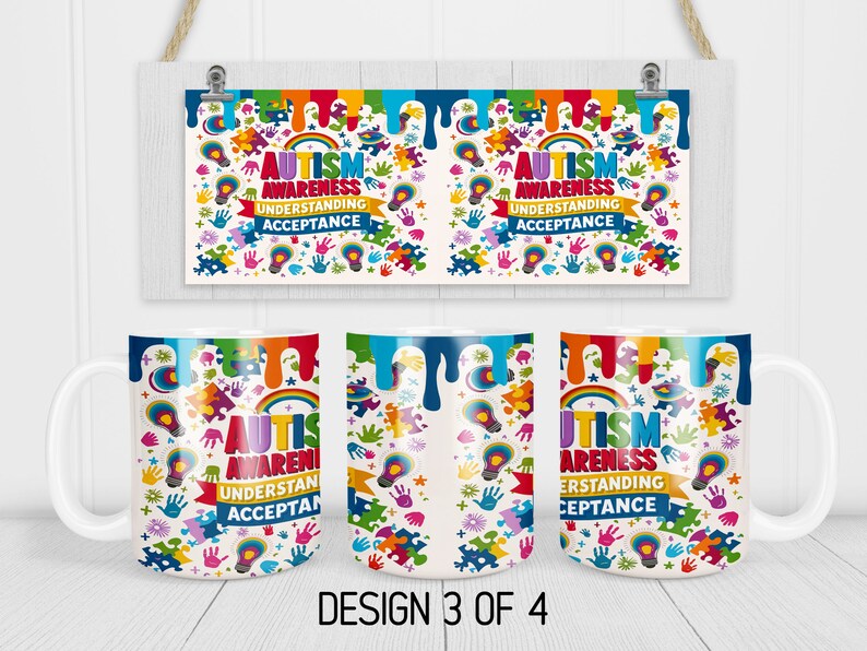 Autism Mom Mug Wrap PNG Bundle Autism Awareness 11oz and 15oz Mug ...