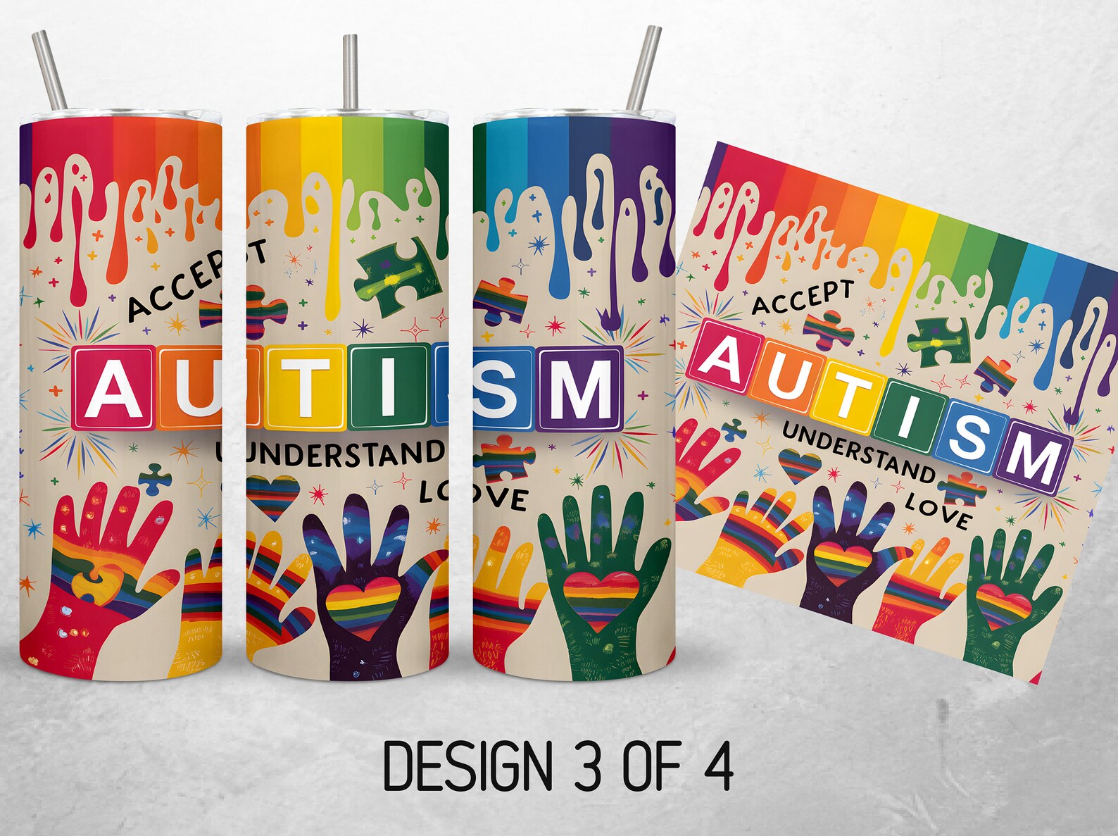 Autism Tumbler Wrap Bundle Autism Awareness 20oz Tumbler PNG Proud ...