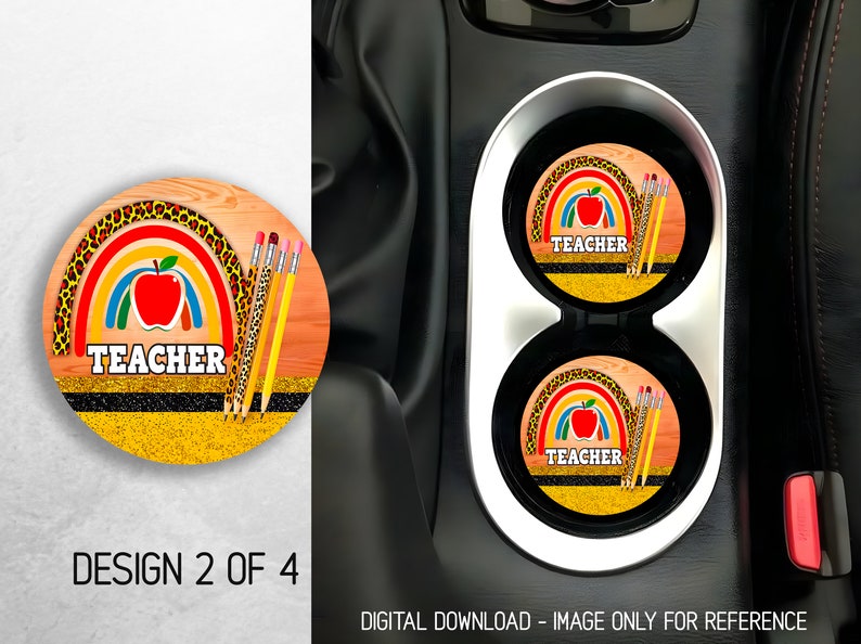 School Teacher Car Coaster PNG Personalized Teacher Car Coaster ...