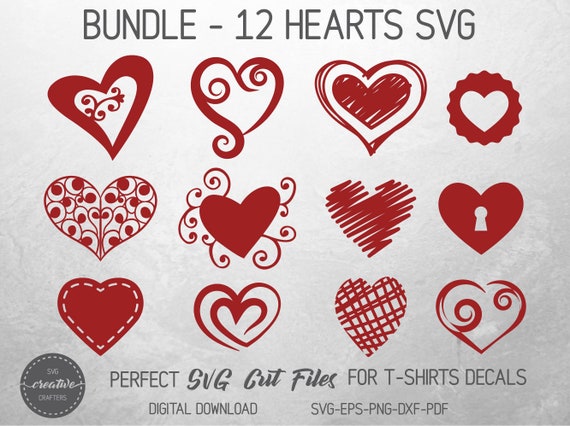 Heart SVG Bundle Valentine SVG Valentines Day SVG Svg | Etsy