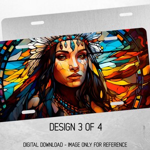 Native American License Plate PNG Bundle Stained Glass License Plate ...