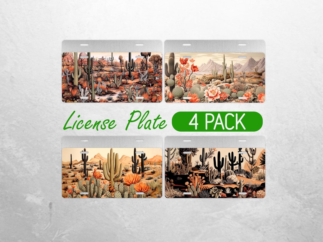 Boho Desert License Plate PNG Cactus Western License Plate Design ...