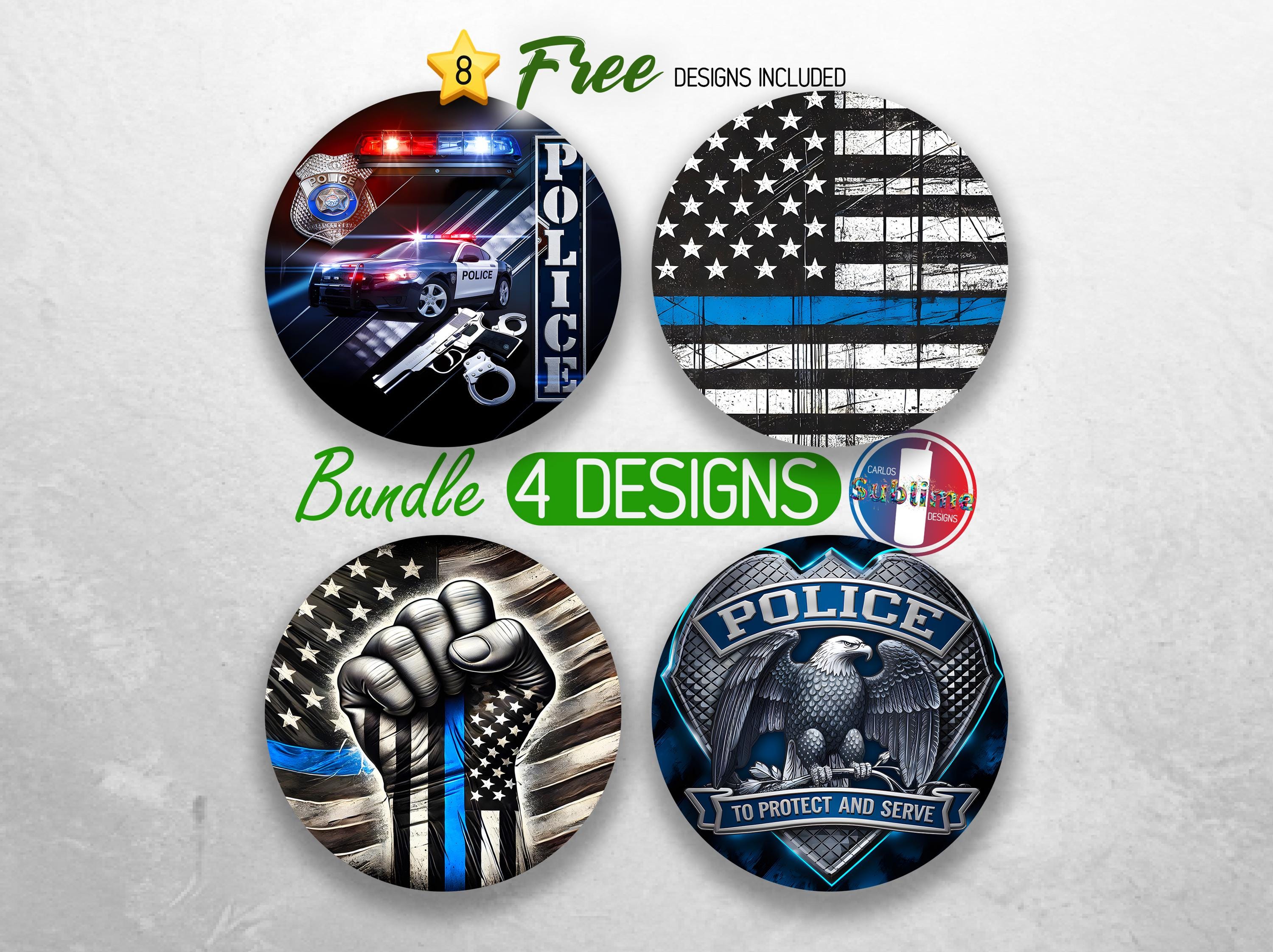 Police Car Coaster PNG Bundle Police Officer Car Coaster Sublimation ...