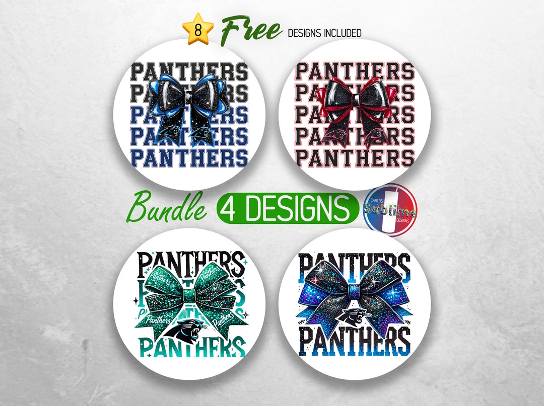 Panthers School Team Car Coaster PNG Bundle Mascot Black Blue Team ...