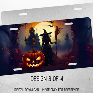 Halloween Haunted House License Plate PNG Spooky Witch License Plate ...