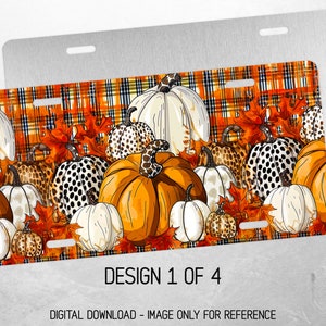 Fall Pumpkin License Plate PNG Sunflower Fall License Plate Design ...