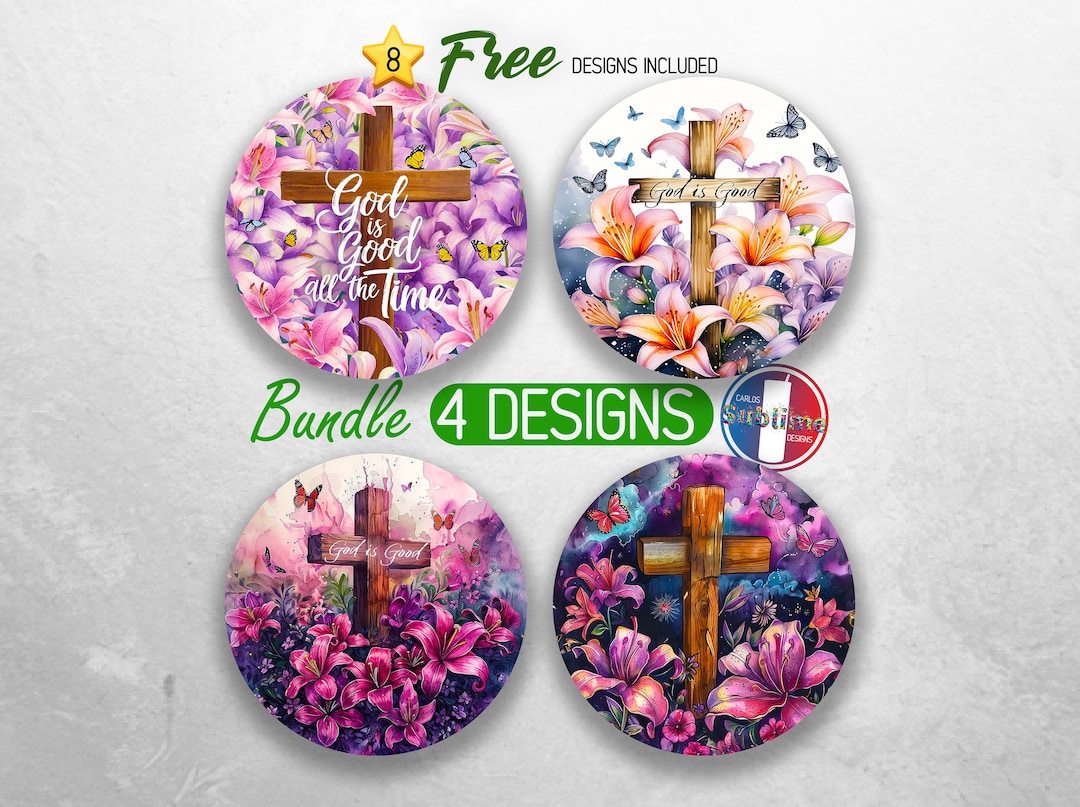 God is Good All the Time Car Coaster PNG Bundle Faith Christian Coaster ...