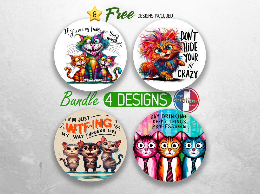 Cat Sarcastic Car Coaster PNG Funny Quote Car Coaster Sublimation ...
