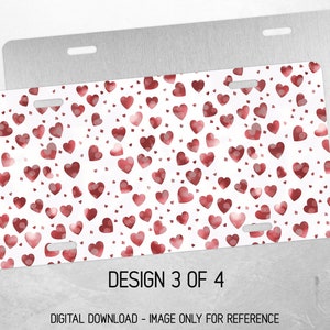 Valentine Hearts License Plate PNG Valentines Day License Plate Design ...