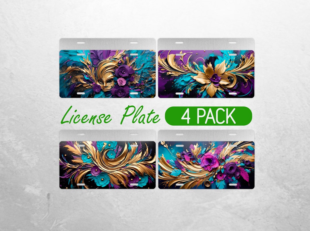 Mardi Gras License Plate PNG New Orleans Flower License Plate Design ...