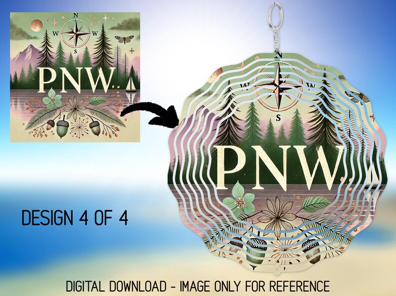 Pacific Northwest PNW Wind Spinner PNG Designs PNW Mountains Forest ...